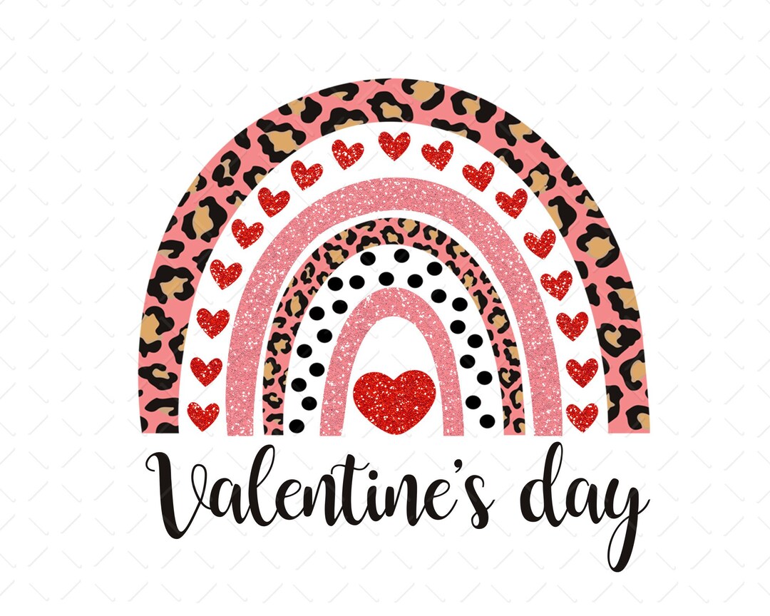 Valentines Day Png, Colorful Leopard Rainbow Heart Png, Valentine Png ...