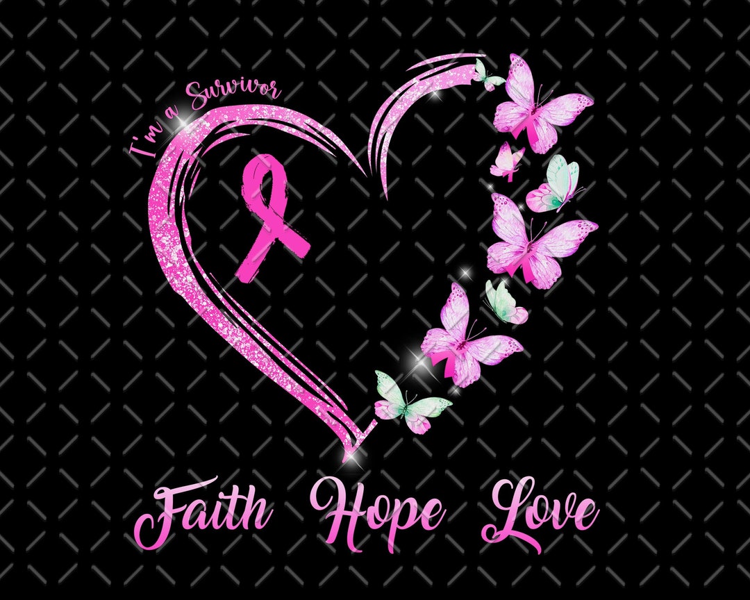 Faith Hope Love Butterfly Breast Cancer Png Breast Cancer - Etsy