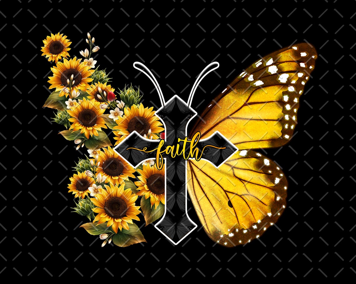 Butterfly Faith Png, Faith Cross Png, Christian Png, Sunflower Faith ...