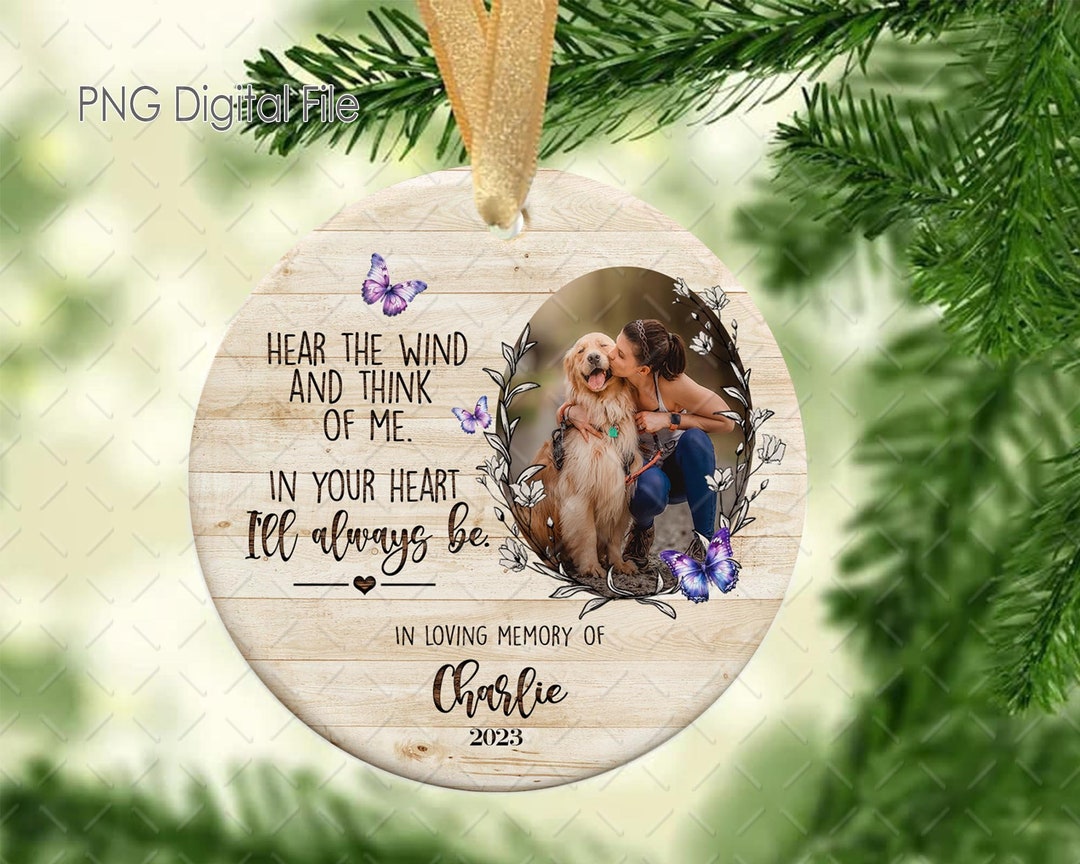 Dog Memorial Ornament PNG, Photo Dog Ornament Png Sublimation, Dog ...