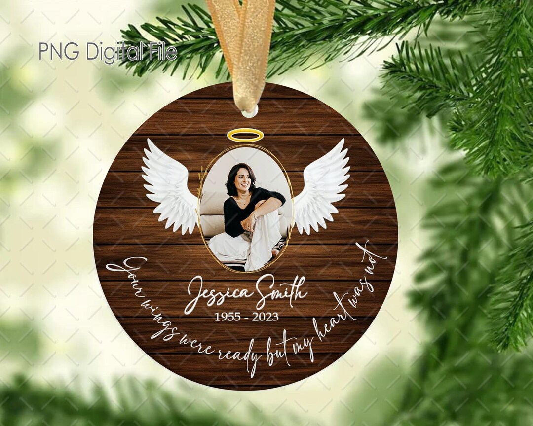 Memorial Christmas Ornament Png for Mom, in Loving Memory Mom Photo ...