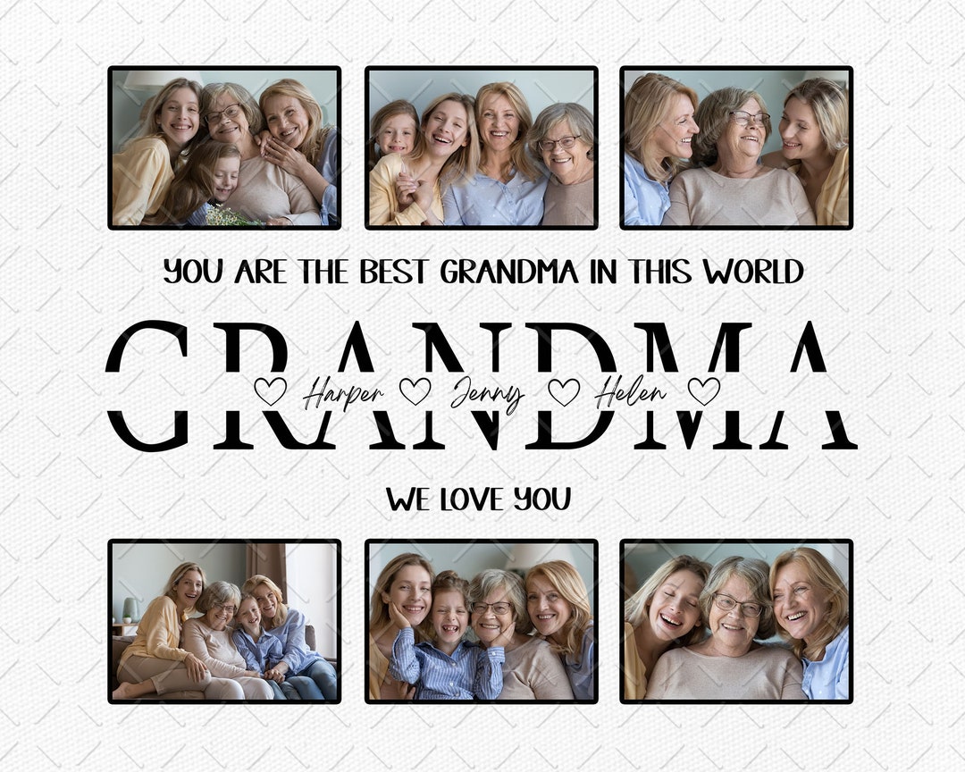 Grandma Photo Collage Png, Gift for Grandma, Grandmother Picture ...