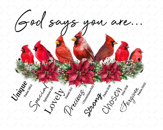 God Says You Are Cardinal Png Christmas Cardinal Png - Etsy