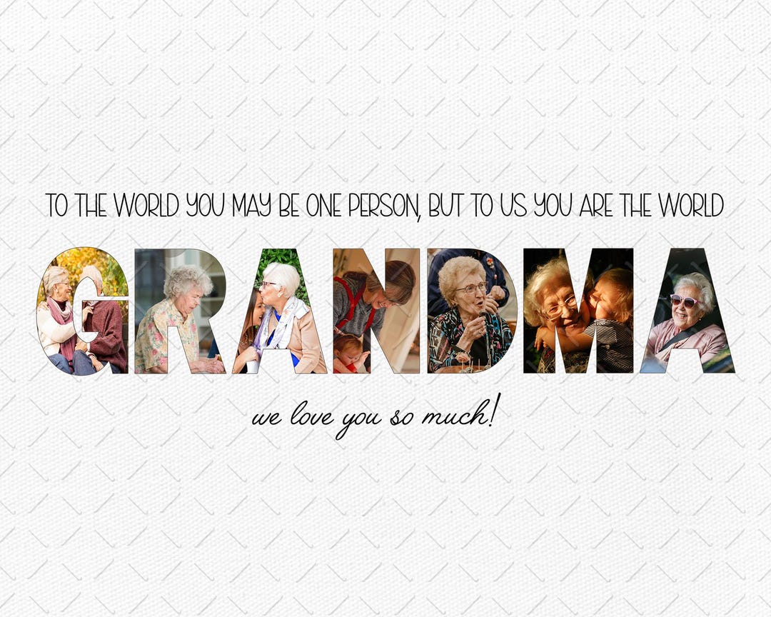 Grandma Photos Collage Png Designs, Grandma With Picture Collage PNG ...