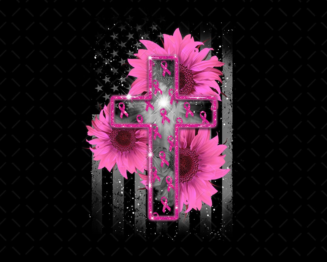 Pink Cross Breast Cancer Png, Breast Cancer Month Png, Floral Pink ...