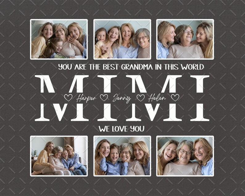 Grandma Photo Collage Png, Gift for Grandma, Grandmother Picture ...