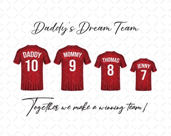 Fathers Day Football Png, Dad Football Png, Daddy's Dream Team Png ...