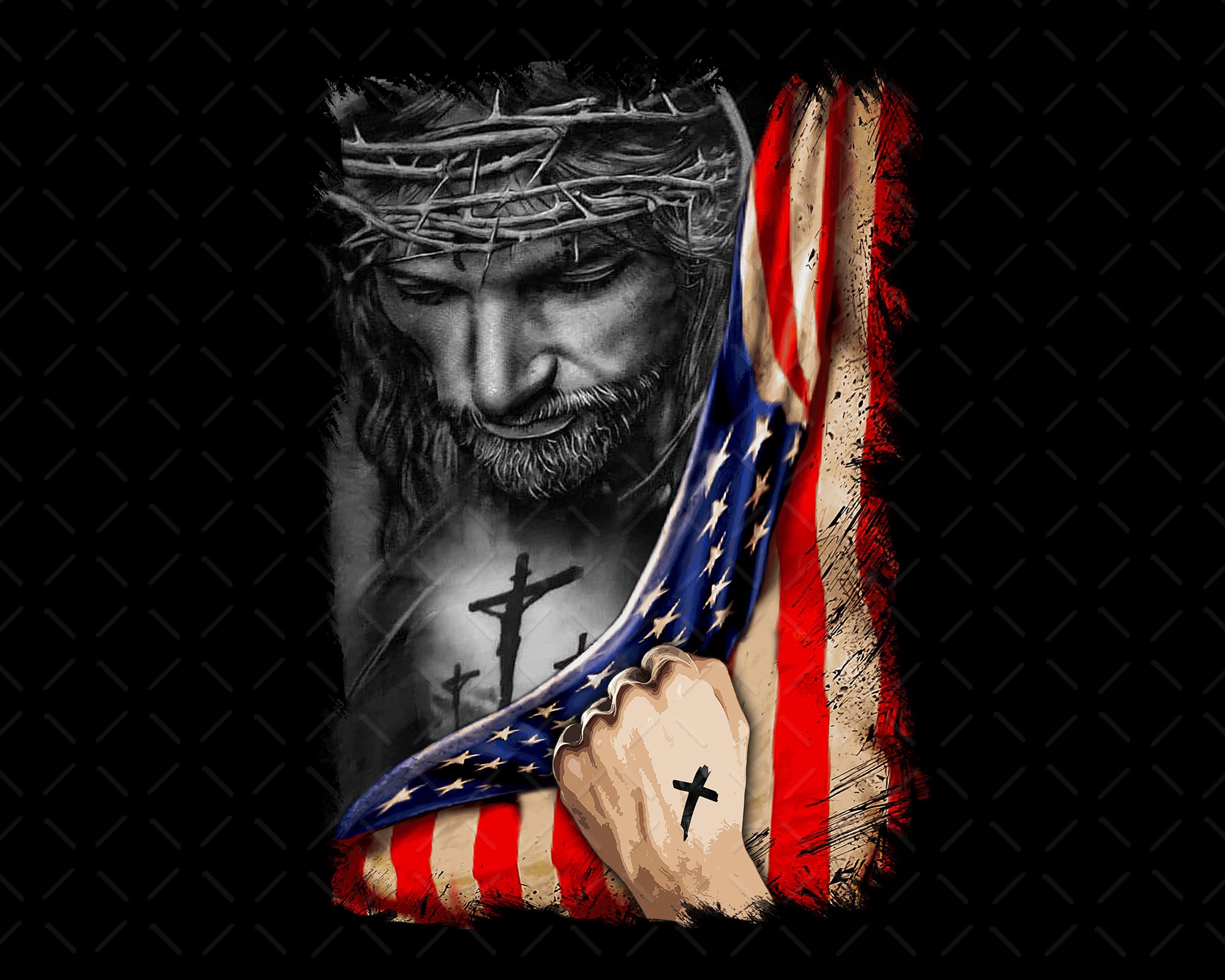 Jesus American Flag Png, Jesus Png, American Flag Png, 4th of July Png ...