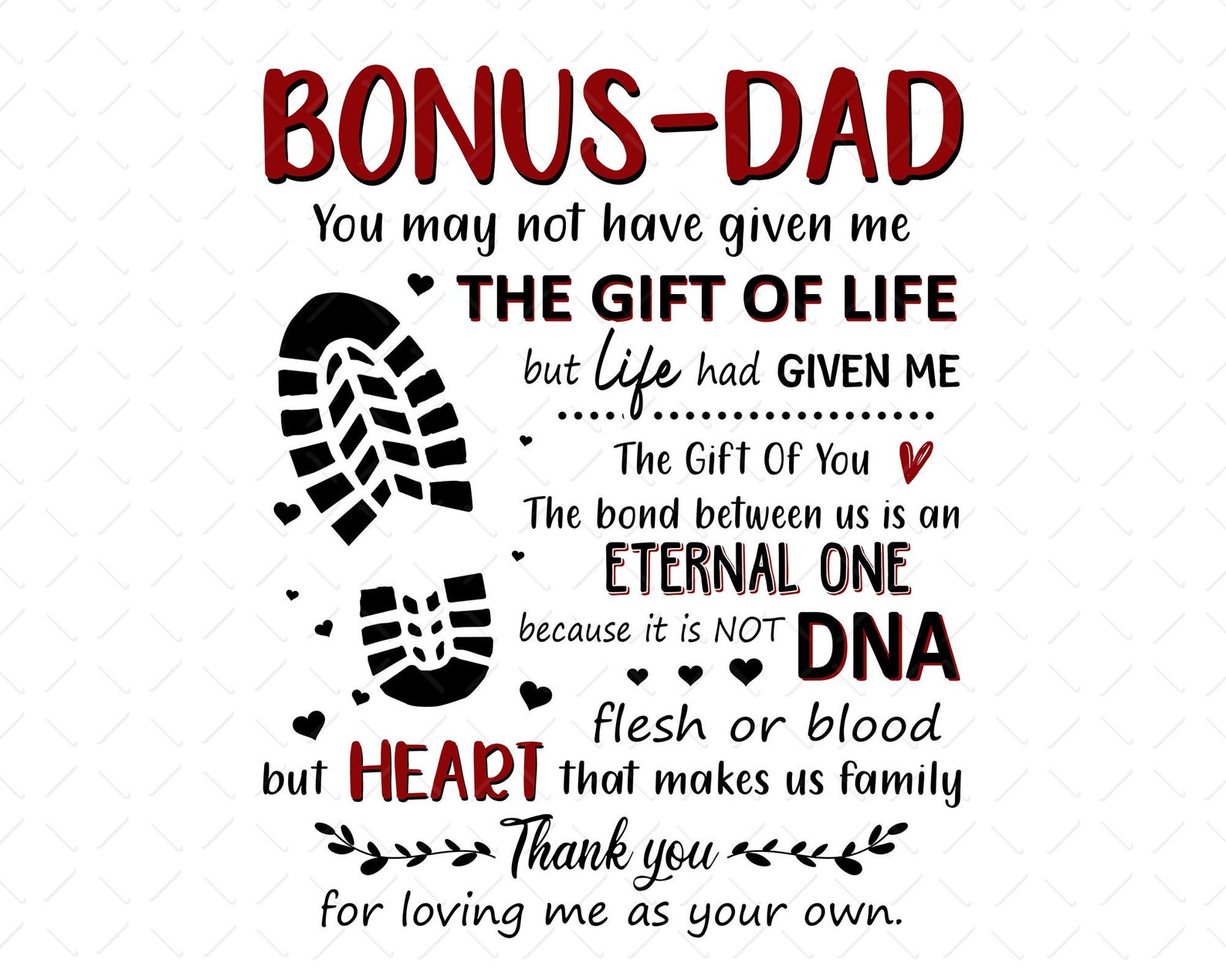 Bonus Dad Png, Step Dad Png, Fathers Day Png, Funny Dad Png, Dad Gift ...