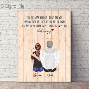 Custom Loss of Dad Png Printable, Dad Memorial Print Png, Dad Memorial ...