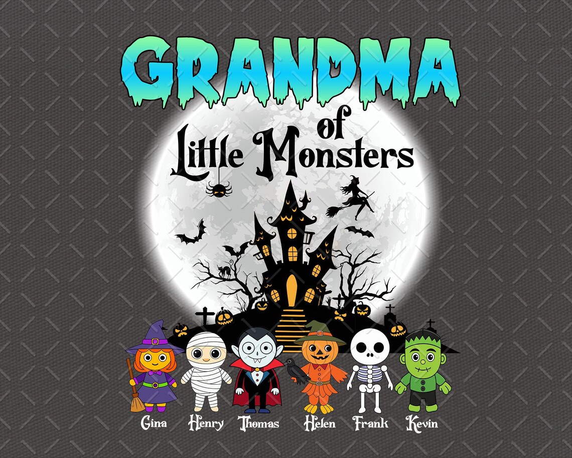 Grandma Halloween Png, Grandma of Little Monsters Png, Halloween ...