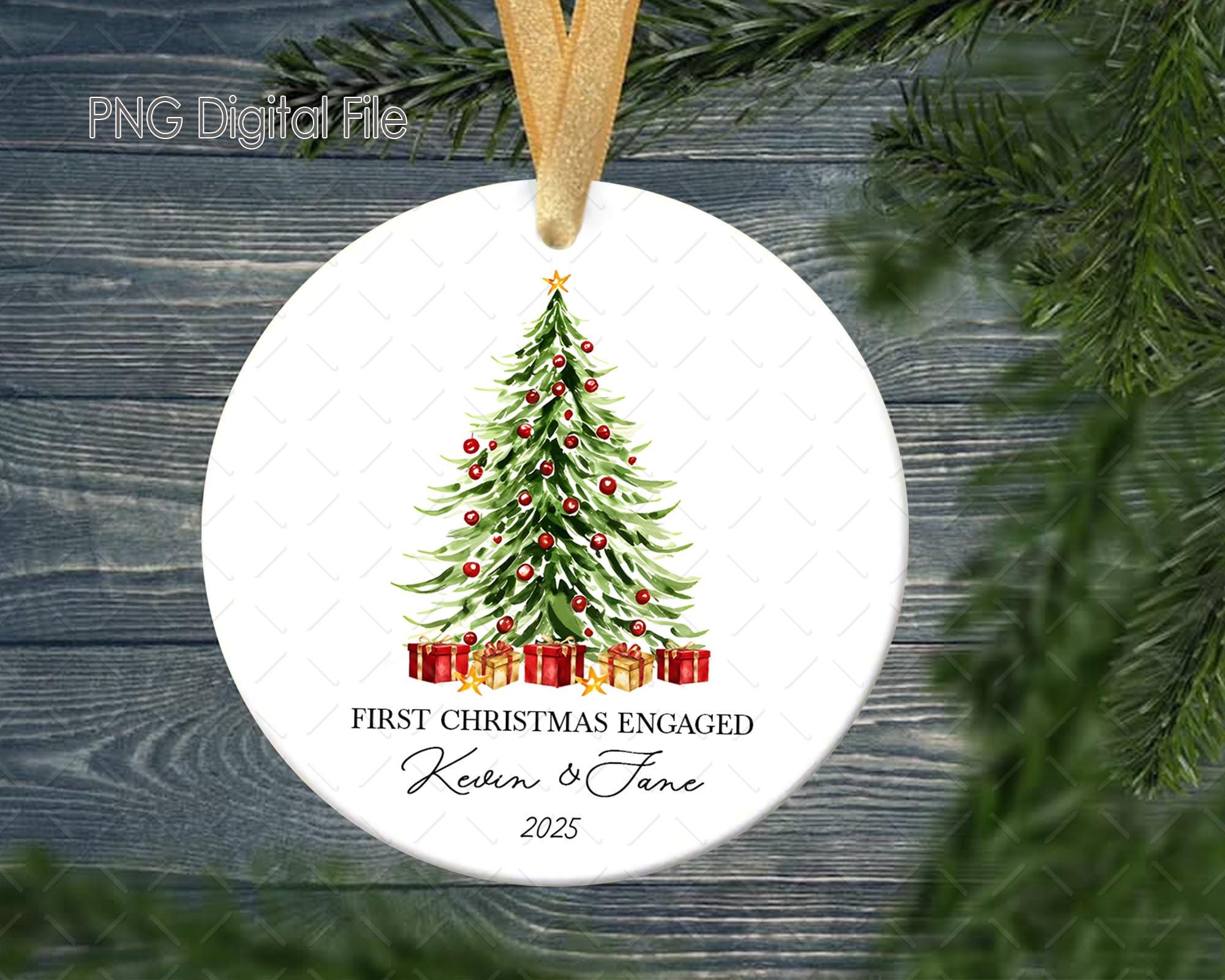 First Christmas Engaged Ornament PNG, Engaged Christmas Ornament Png ...