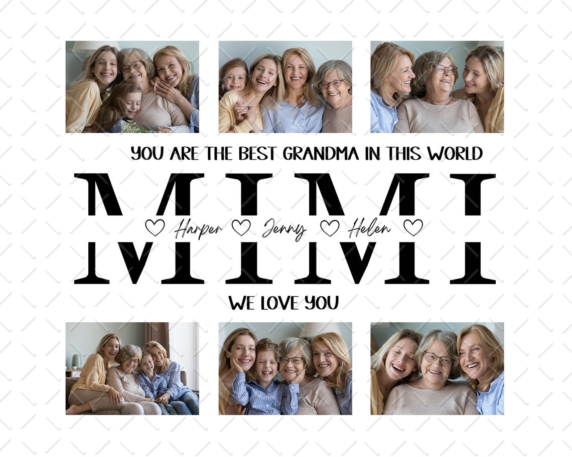 Grandma Photo Collage Png, Gift for Grandma, Grandmother Picture ...