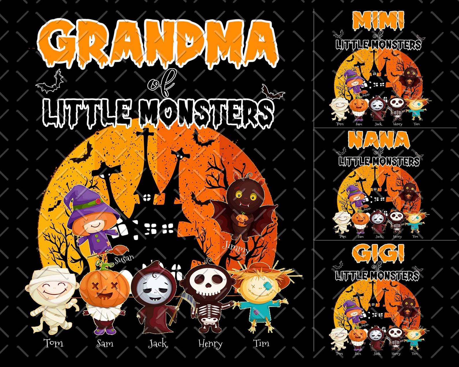 Grandma Halloween Png, Grandma of Little Monsters Png, Halloween ...