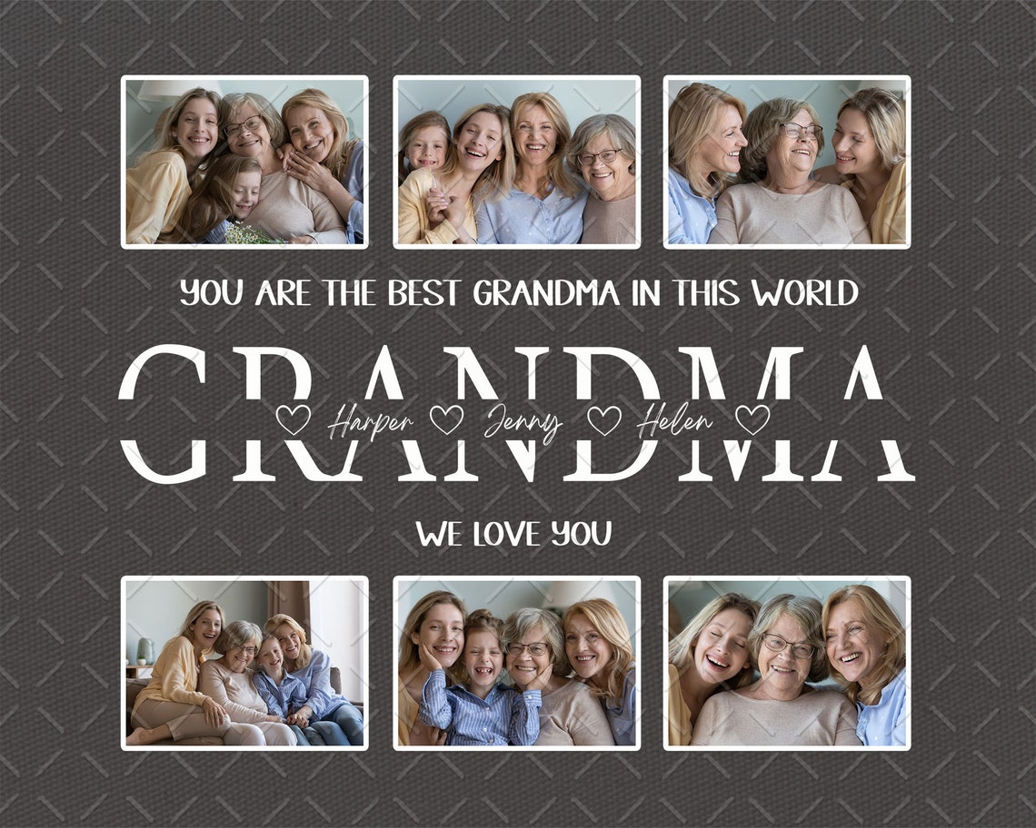 Grandma Photo Collage Png, Gift for Grandma, Grandmother Picture ...