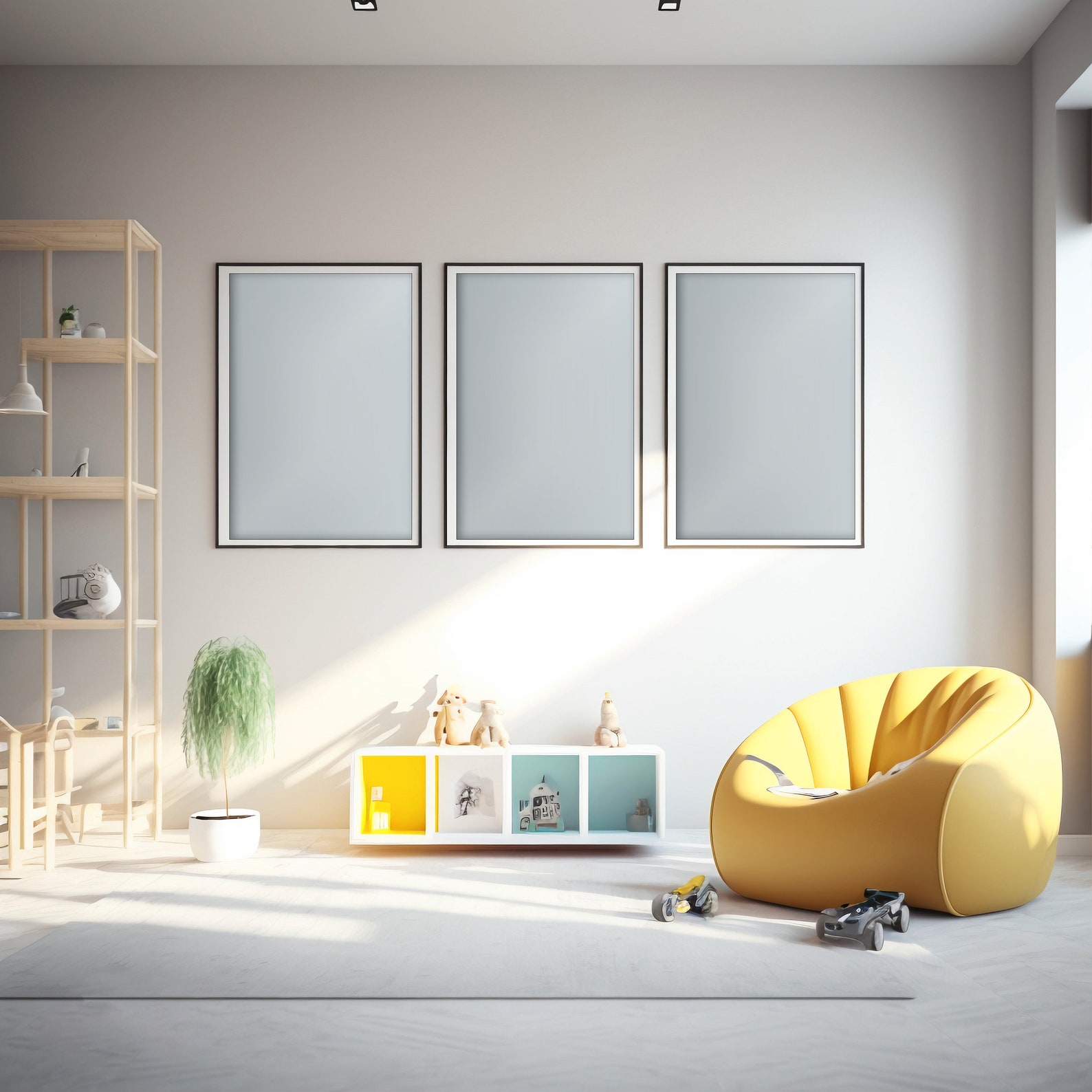 4 Mockup Bundle Frame for Boy's Nursery Decor, Vertical Frame Set Wall ...