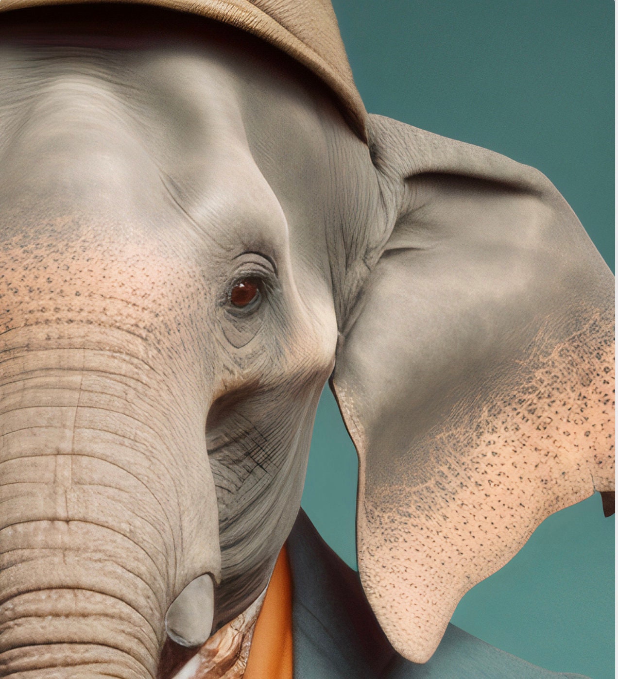 Digital Quirky Home Wall Art, Fashion Elephant in Suit, Stylish Decor ...