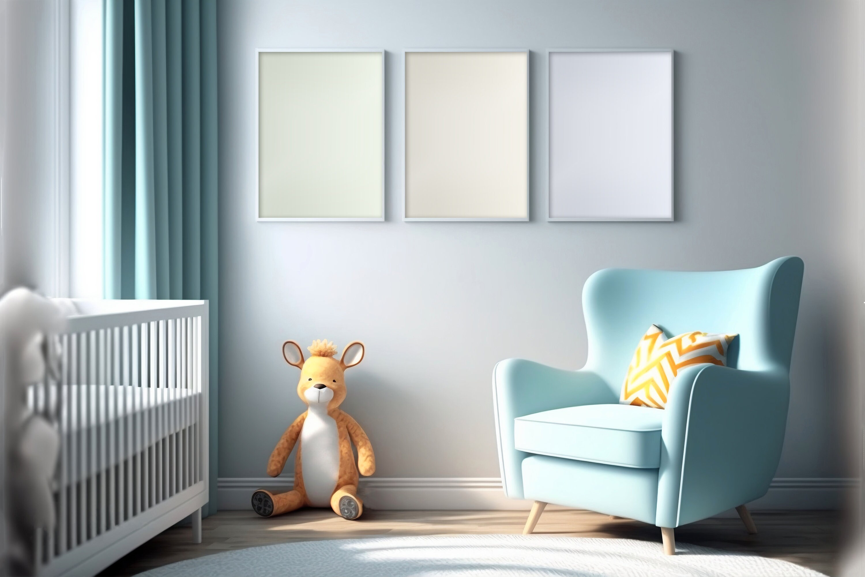 4 Mockup Bundle Frame for Boy's Nursery Decor, Vertical Frame Set Wall ...