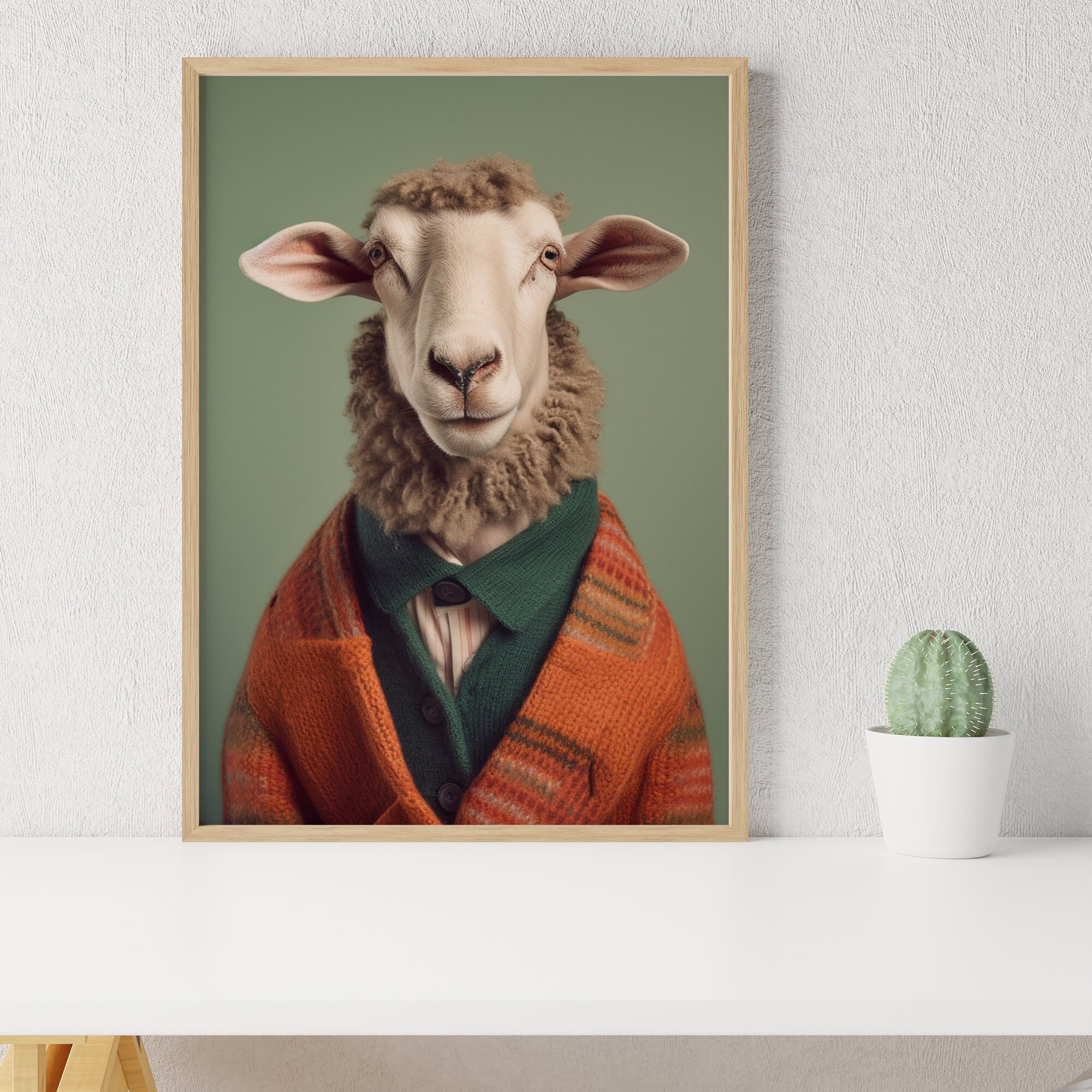 Digital Quirky Home Wall Art, Fashion Sheep in Suit, Stylish Decor ...