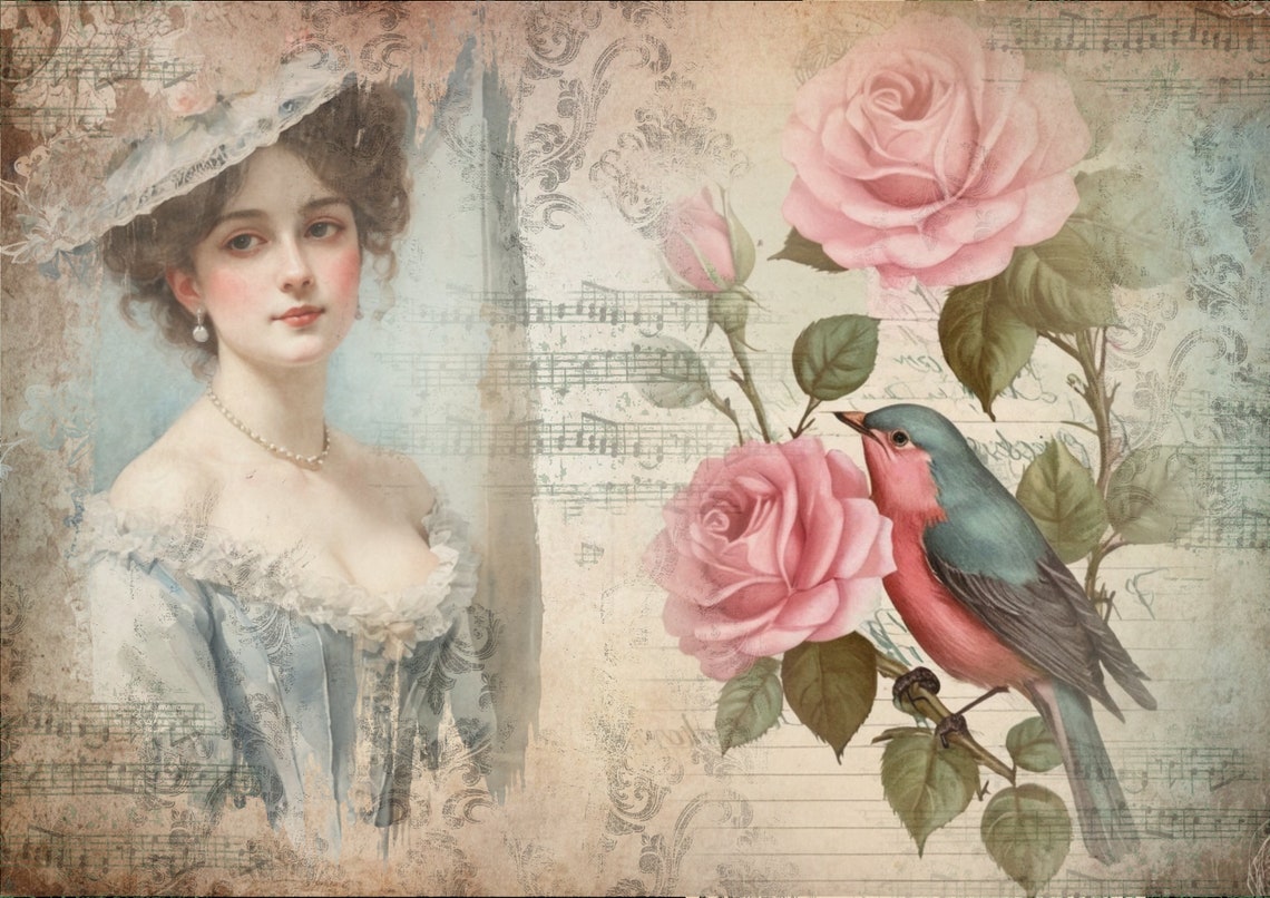 Victorian Ladies Digital Paper, Collage, Tags, Digital Download - Etsy