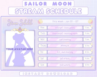 Twitch Retro Schedule Template - Etsy