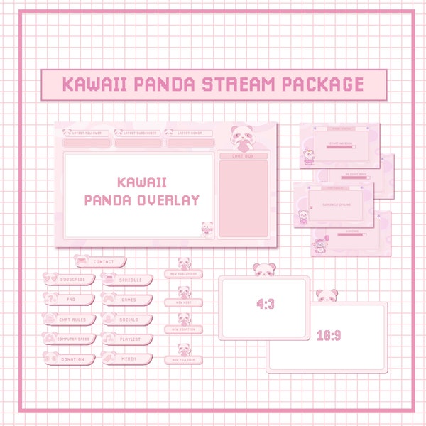 Twitch Panda Overlay - Etsy