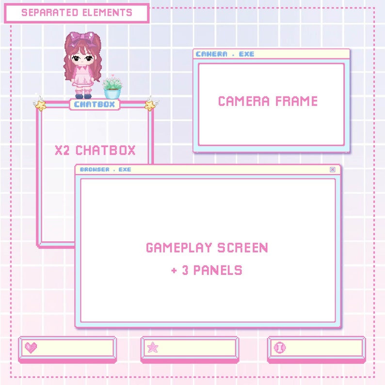 Animated Pixel Stream Overlay Twitch Cute Package Animated - Etsy