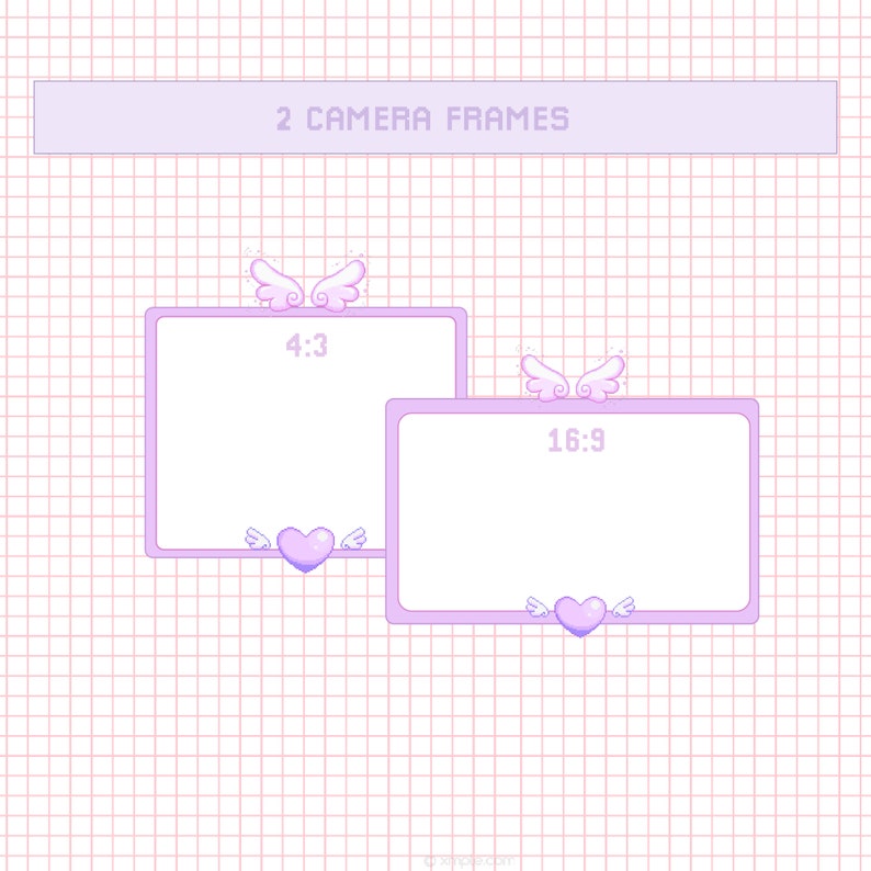 Animated Cute Stream Overlay, Twitch Kawaii Pastel Purple Pink Package ...