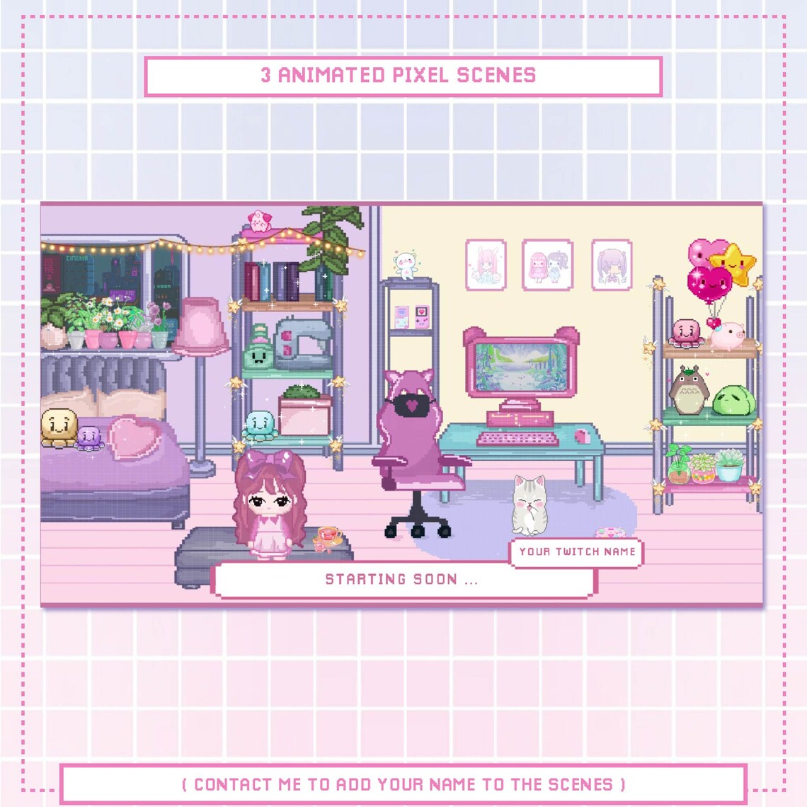 Animated Pixel Stream Overlay Twitch Cute Package Animated - Etsy