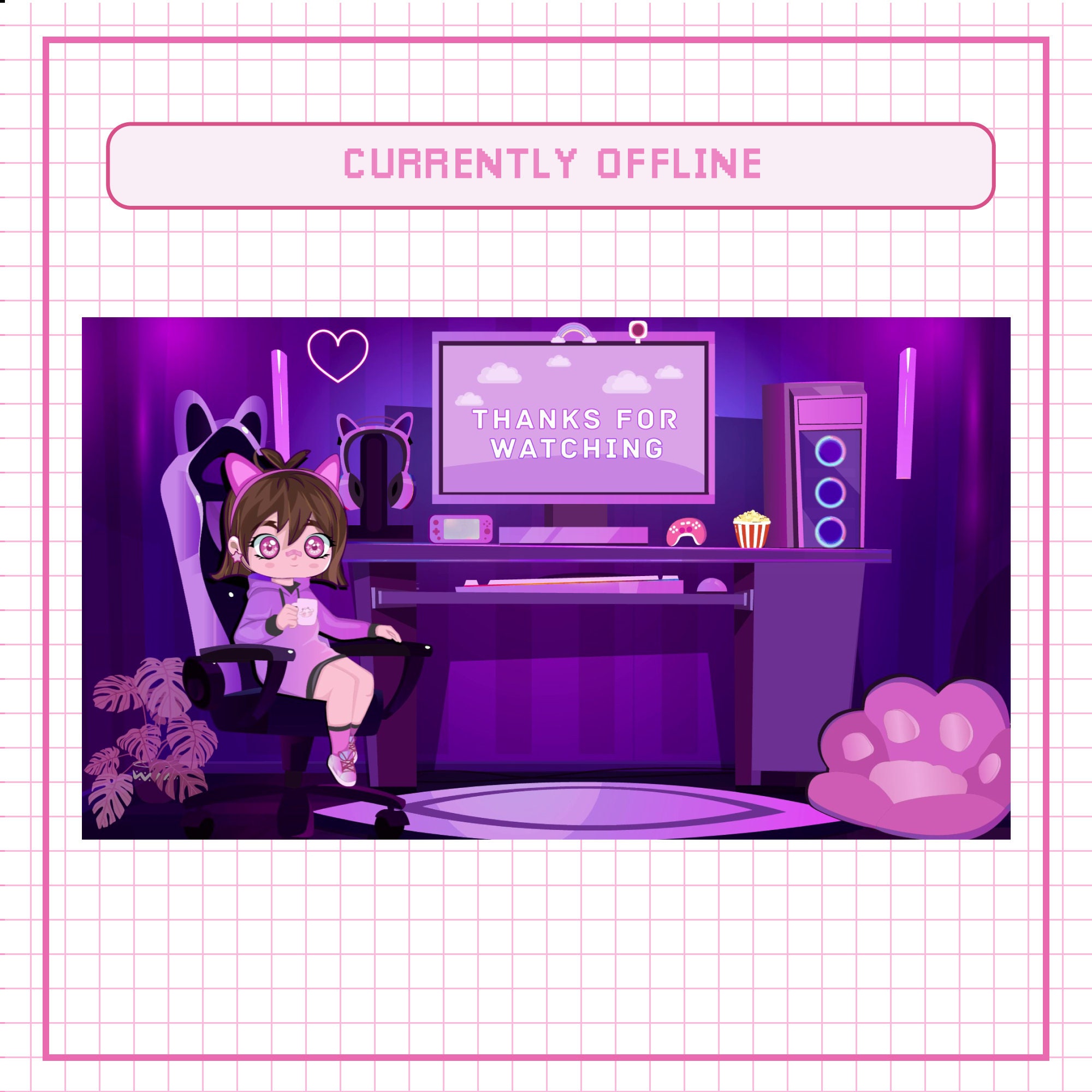 X4 Animated Chibi Stream Screens / Kawaii Desktop / Aesthetic Setup ...