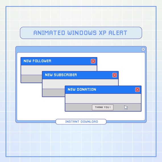 X6 Animated Winxp Alerts Stream / Retro Alerts / Aesthetic | Etsy