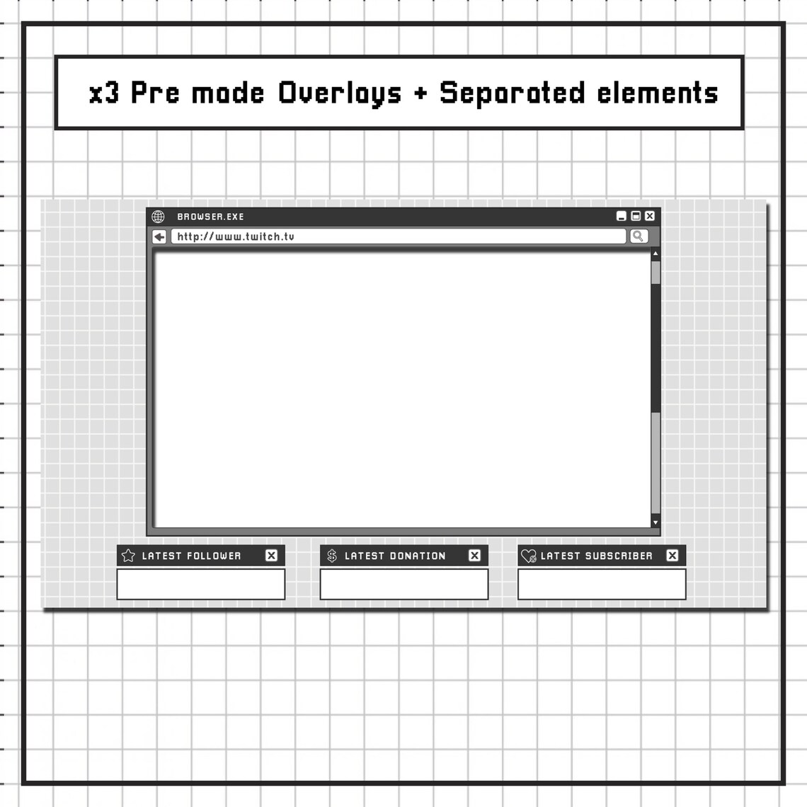 Animated Black and White Windows 95 , Retro Aesthetic Stream Overlay ...