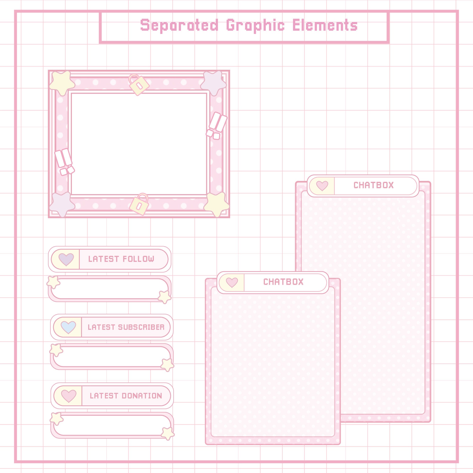 Kawaii Animated Soft Pastel Pink Stream Overlay Lolita Twitch - Etsy