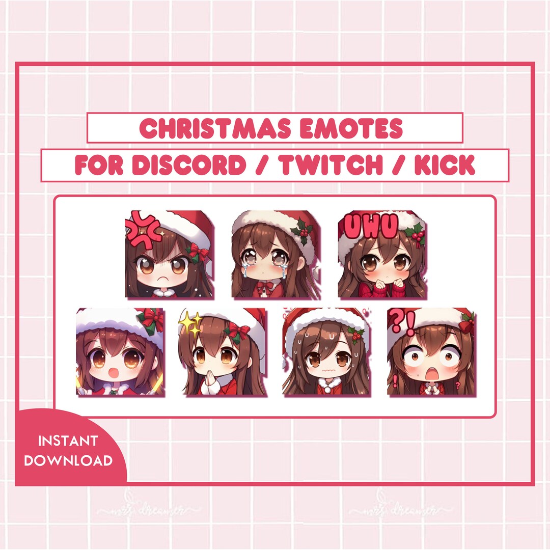Christmas Chibi GIRL Emotes / Emote Chibi Xmax for Stream Twitch ...