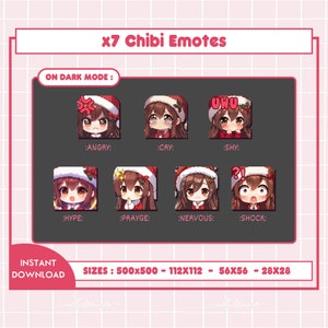 Christmas Chibi GIRL Emotes / Emote Chibi Xmax for Stream Twitch ...