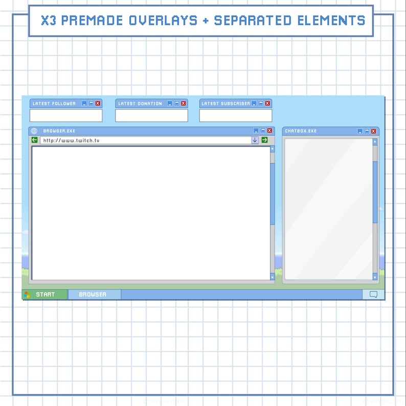 Buy Animated Windows XP Stream Overlay Retro Aesthetic Stream Online in ...