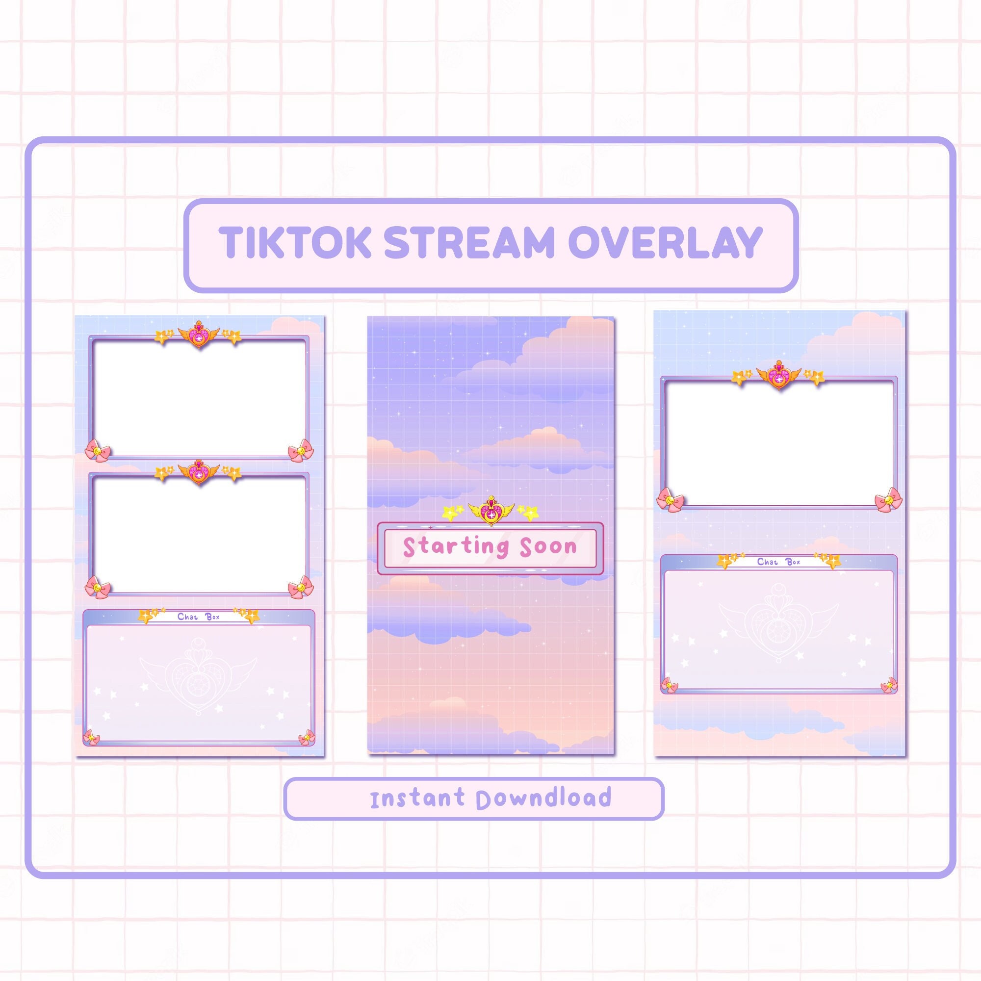 Animated Sailor Tiktok Live Overlay , Cute Tiktok Stream , Stream Aesthetic Scenes , Animated ...
