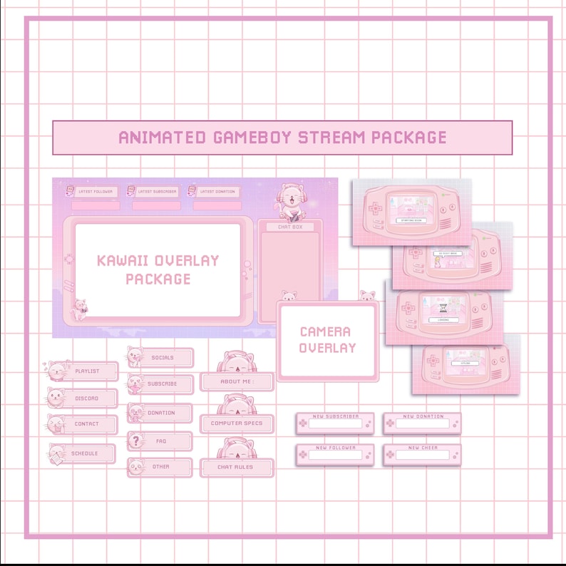 Animated Game Console Stream Overlay Twitch Pink Console | Etsy