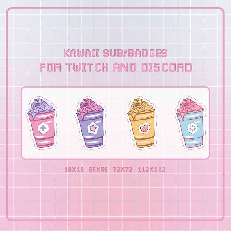 Kawaii Cup Juice Twitch Sub/bit Badges / X4 Cute Cute Drinks - Etsy