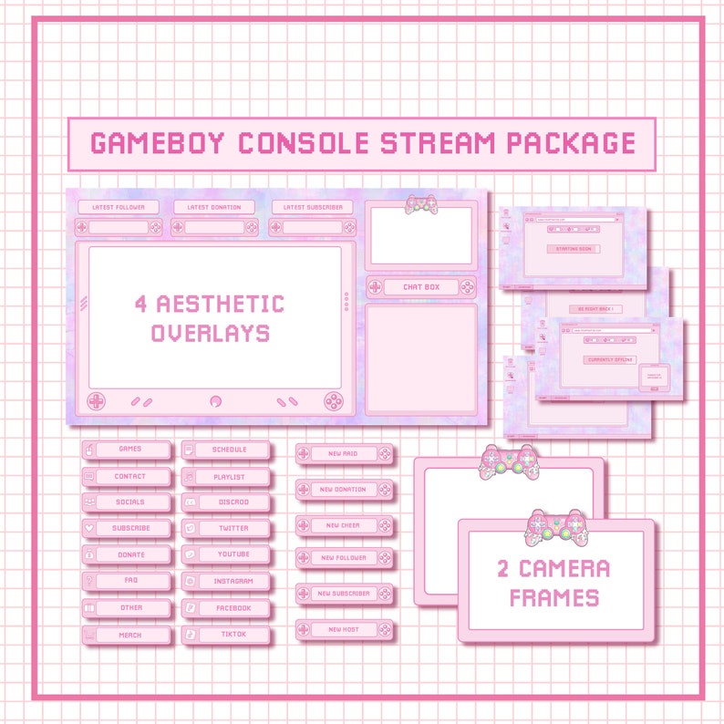 Aesthetic Kawaii Pink Gameboy Console Browser Animated Stream - Etsy