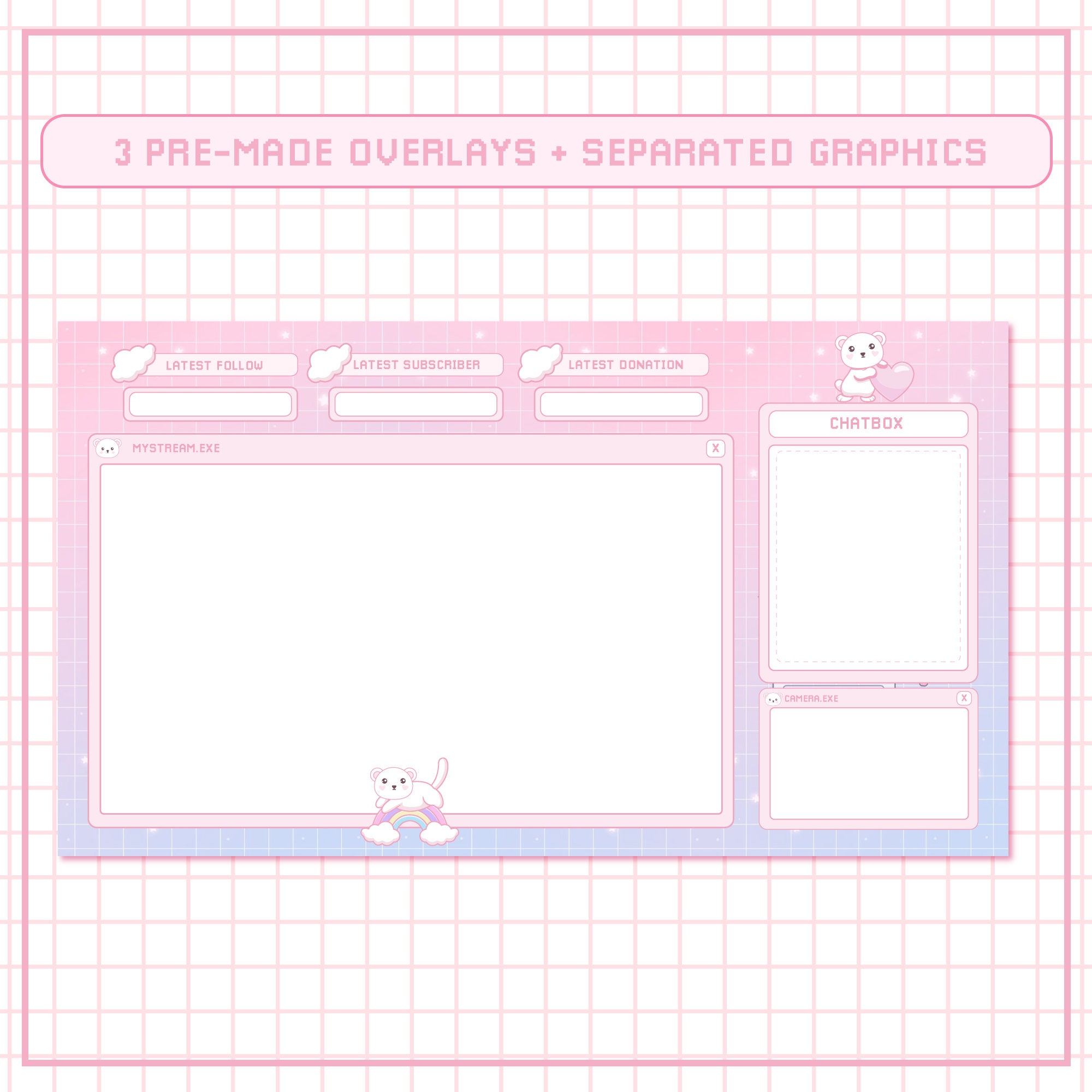 Art & Collectibles Drawing & Illustration Cute Twitch Alerts Panels ...