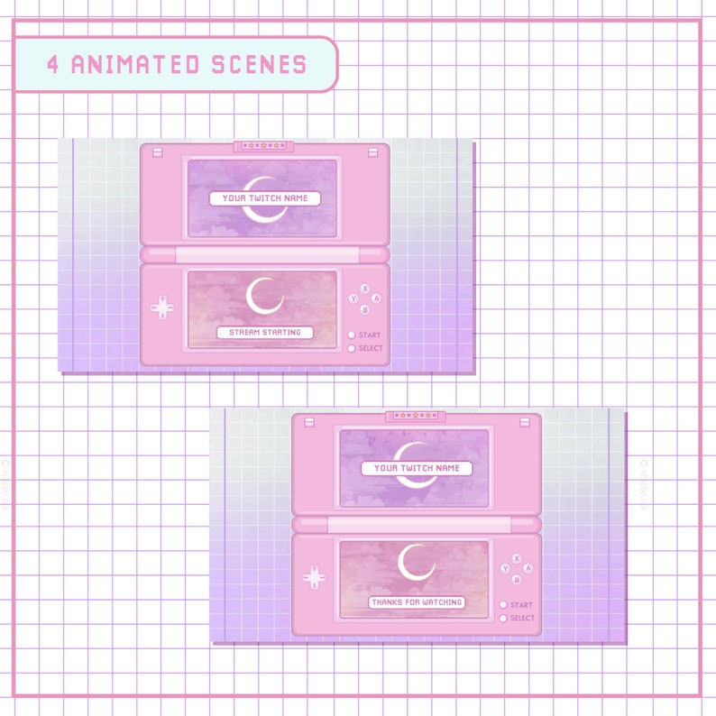Gameboy Advance Stream Package / Kawaii Pastel Console Overlay / Twitch ...