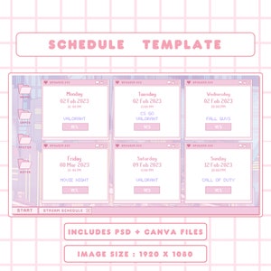 Cute Schedule Twitch Stream , Pastel Template Win 95 Retro Schedule ...