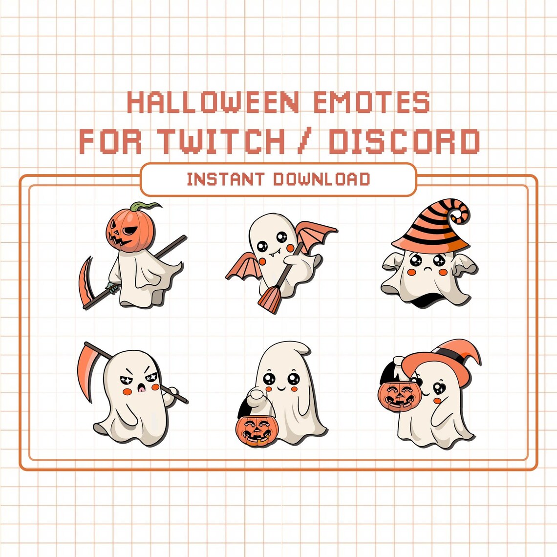 Kawaii Halloween Ghost Goth Emotes / X6 Ghost Cute Gothic Emote Stream ...
