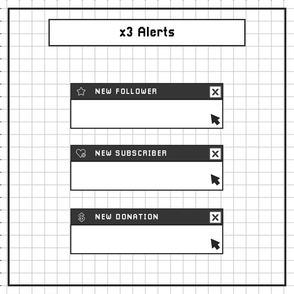 Animated Black and White Windows 95 , Retro Aesthetic Stream Overlay ...
