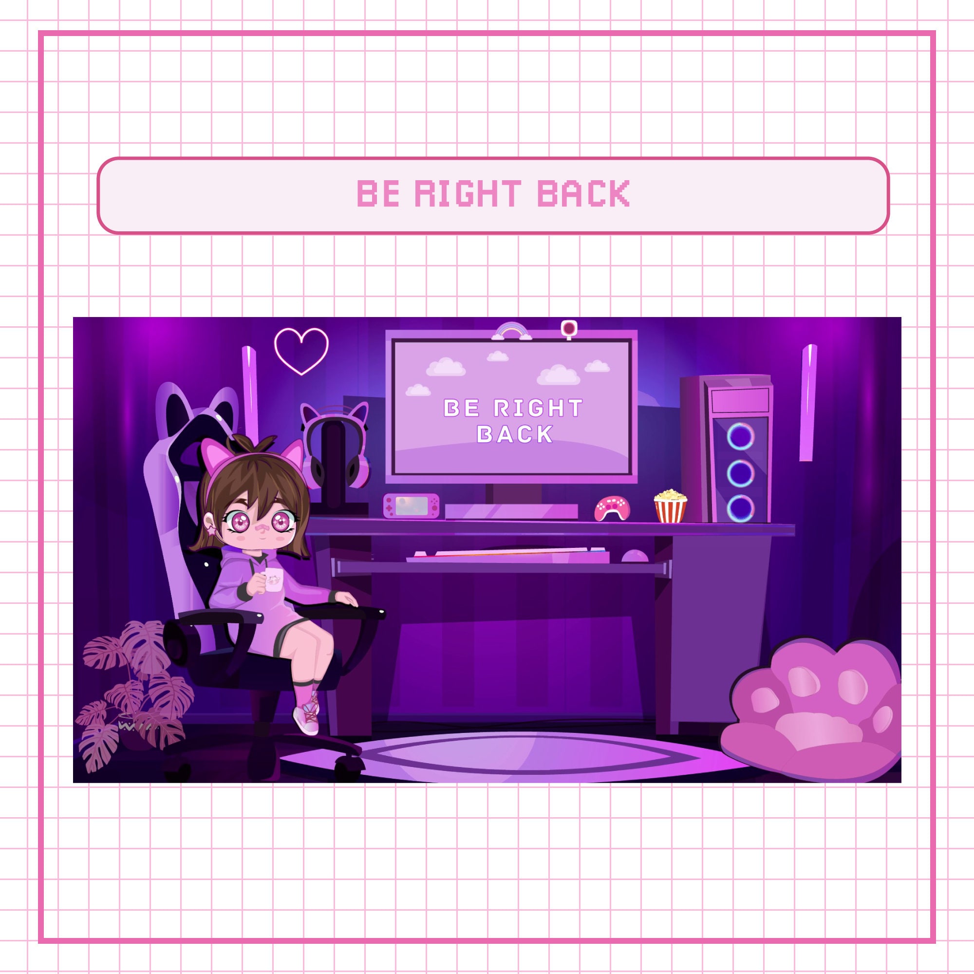 X4 Animated Chibi Stream Screens / Kawaii Desktop / Aesthetic Setup ...