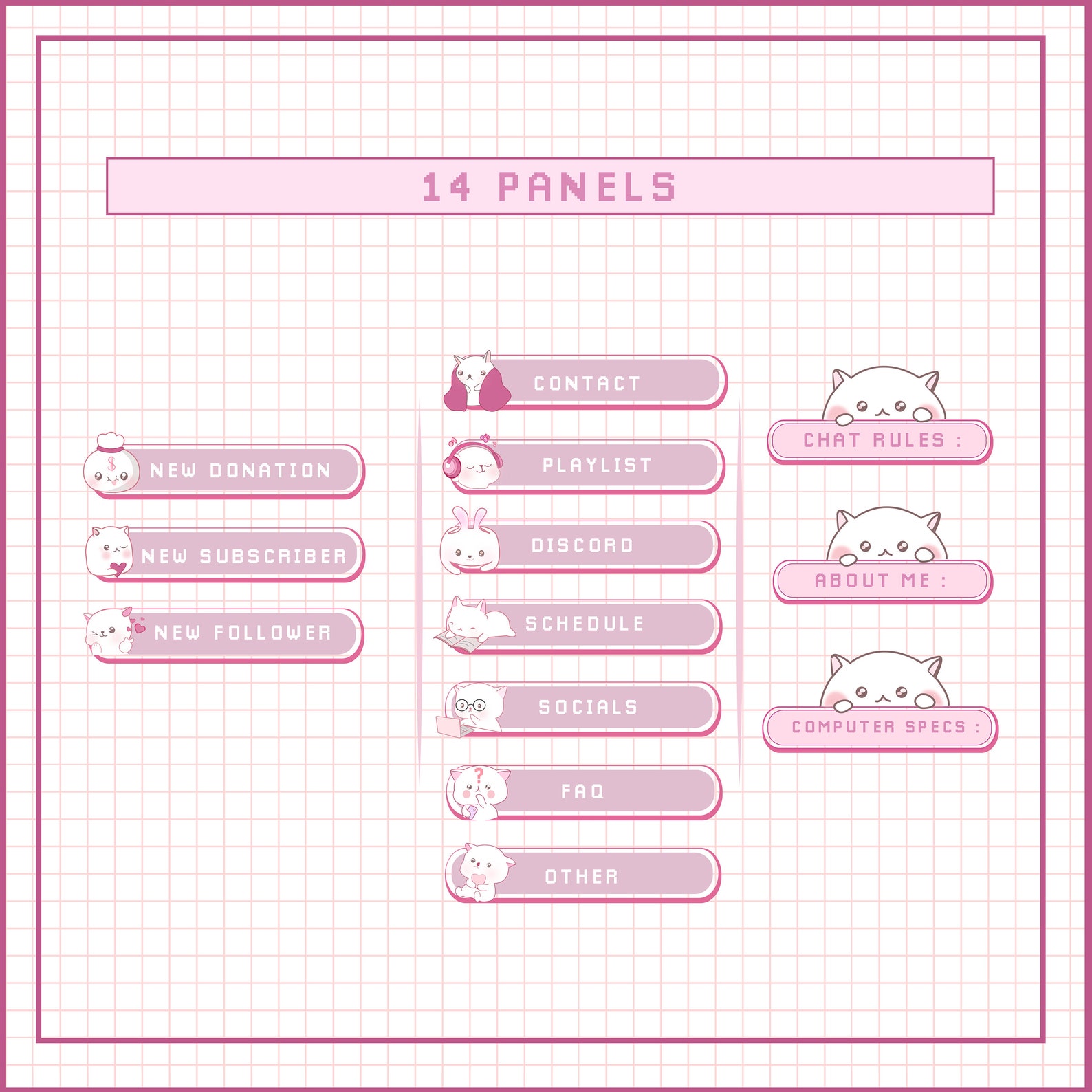 Animated Stream Overlay Twitch Overlay Package Lovely Twitch Scene