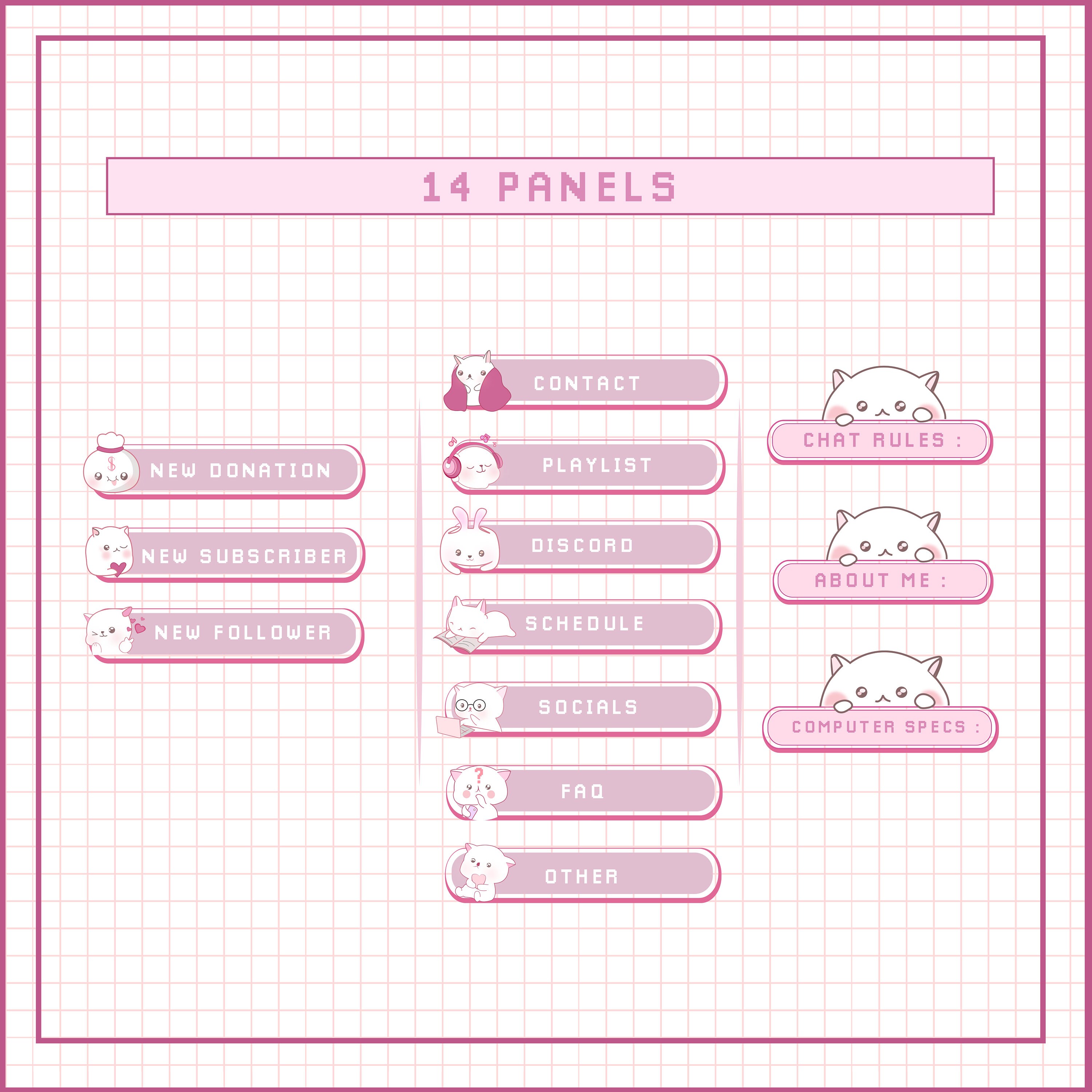 Animated Stream Overlay, Twitch Overlay Package, Lovely Twitch Scene ...