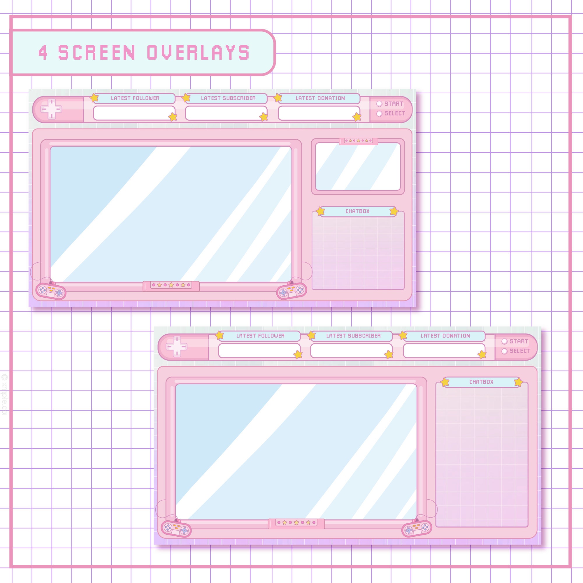Customizable Gameboy Stream Overlay / Kawaii Console Overlay / Twitch ...