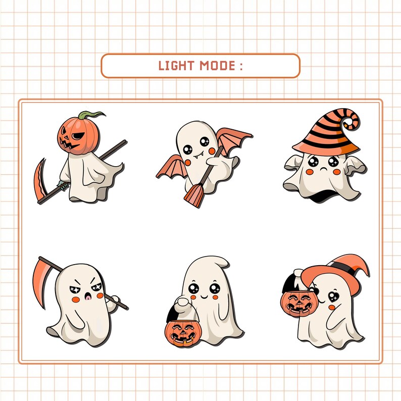 Kawaii Halloween Ghost Goth Emotes / X6 Ghost Cute Gothic Emote Stream ...